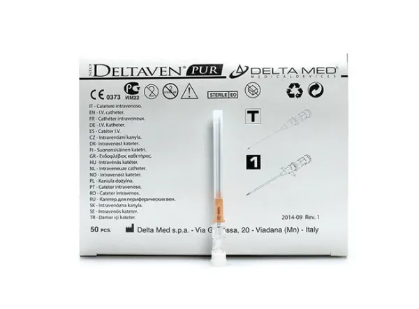 Kanyla i.v. bez křídel, (přímá), G14, oranžová, Neo Delta Ven T ...