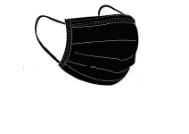 Ústenka jednorázová 3-vrstvá s gumičkou, černá | ArgoMed.cz